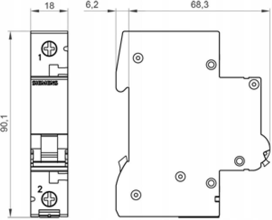 Bezpiecznik Siemens Wyłacznik Nadprądowy 1P B 10A 10Ka Ac 5Sl4110-6 ...