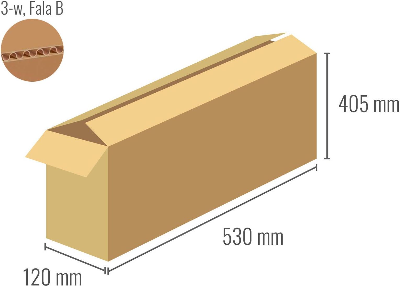 Pudełko Kartonowe 530X120X405 Klapowe Fefco 201 - Ceny i opinie - Ceneo.pl