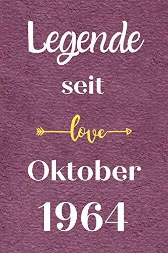 Legende seit Oktober 1964: Notizbuch a5 liniert softcover geburtstag ...