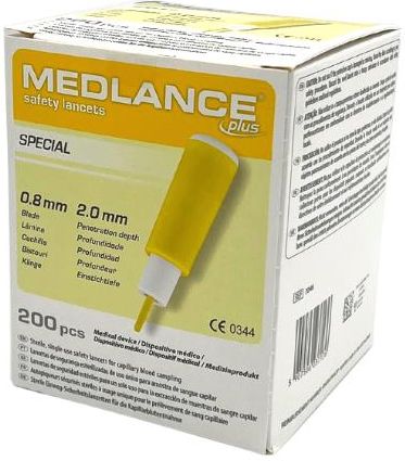 Medlance Plus Special Żółty Nakłuwacz Ostrze 0 8Mm Głębokość 2Mm 200szt ...