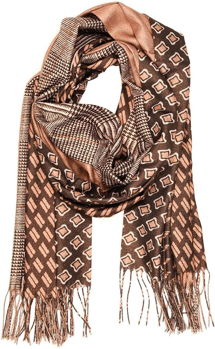 Brązowy Szalik Damski bawełniany dwustronny ze złotą nitką chusta AX-92 - Ceny i opinie - Ceneo.pl