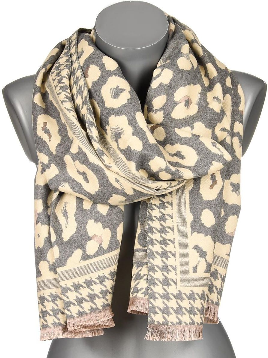 Beżowy Duży Szalik Damski bawełniany ciepły szal cętki AX-108 - Ceny i opinie - Ceneo.pl