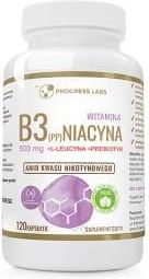 Progress Labs Witamina B3 500mg Niacyna (PP) 120 kapsułek - Opinie i ...