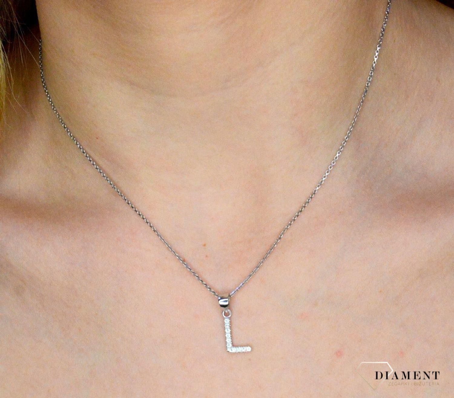 Diament Srebrna zawieszka Literka L z cyrkonią - Ceny i opinie - Ceneo.pl