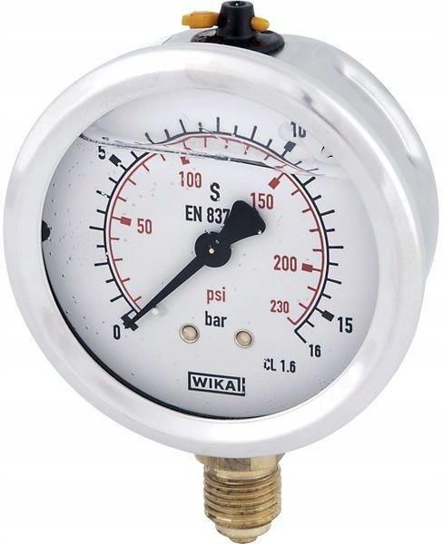 Wika Manometr Glicerynowy 100mm 16 Bar Przyłącze D - Opinie i ceny na Ceneo.pl