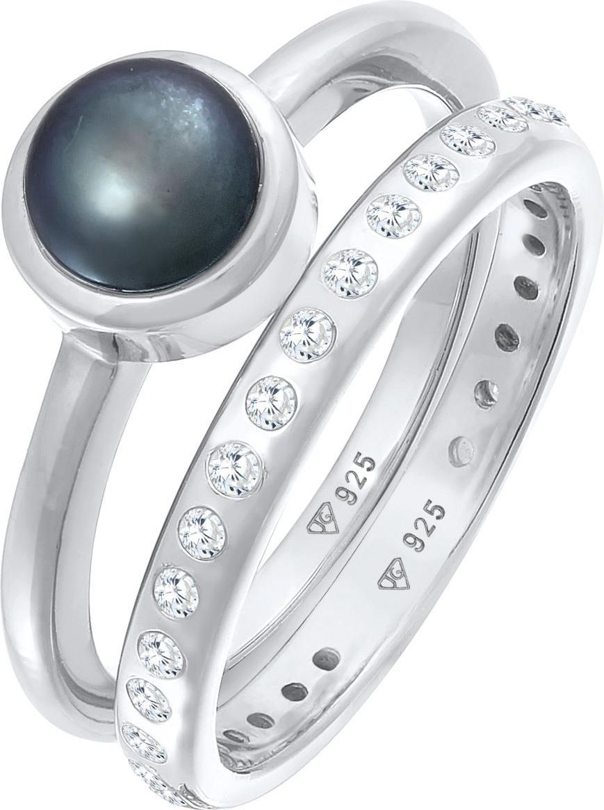 Nenalina Pierścień Damskie Perły Eternity Zestaw 2 Częściowy Z Perłą ...