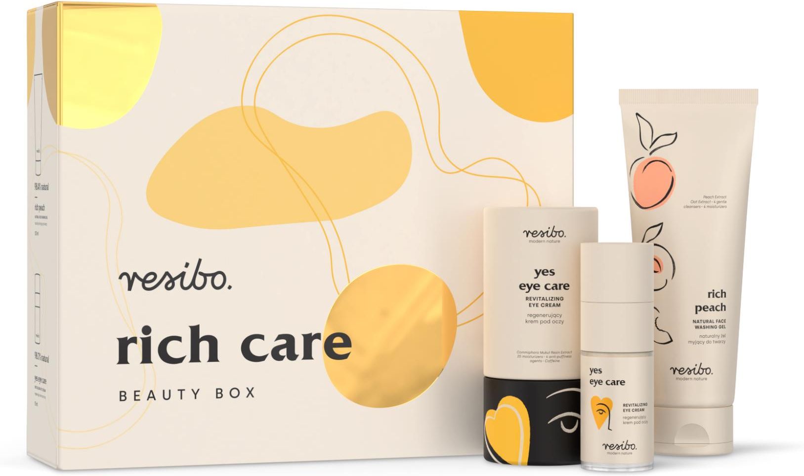 Resibo Xmass Zestaw Rich Peach Żel Do Mycia Twarzy 125Ml + Yes Eye Care ...