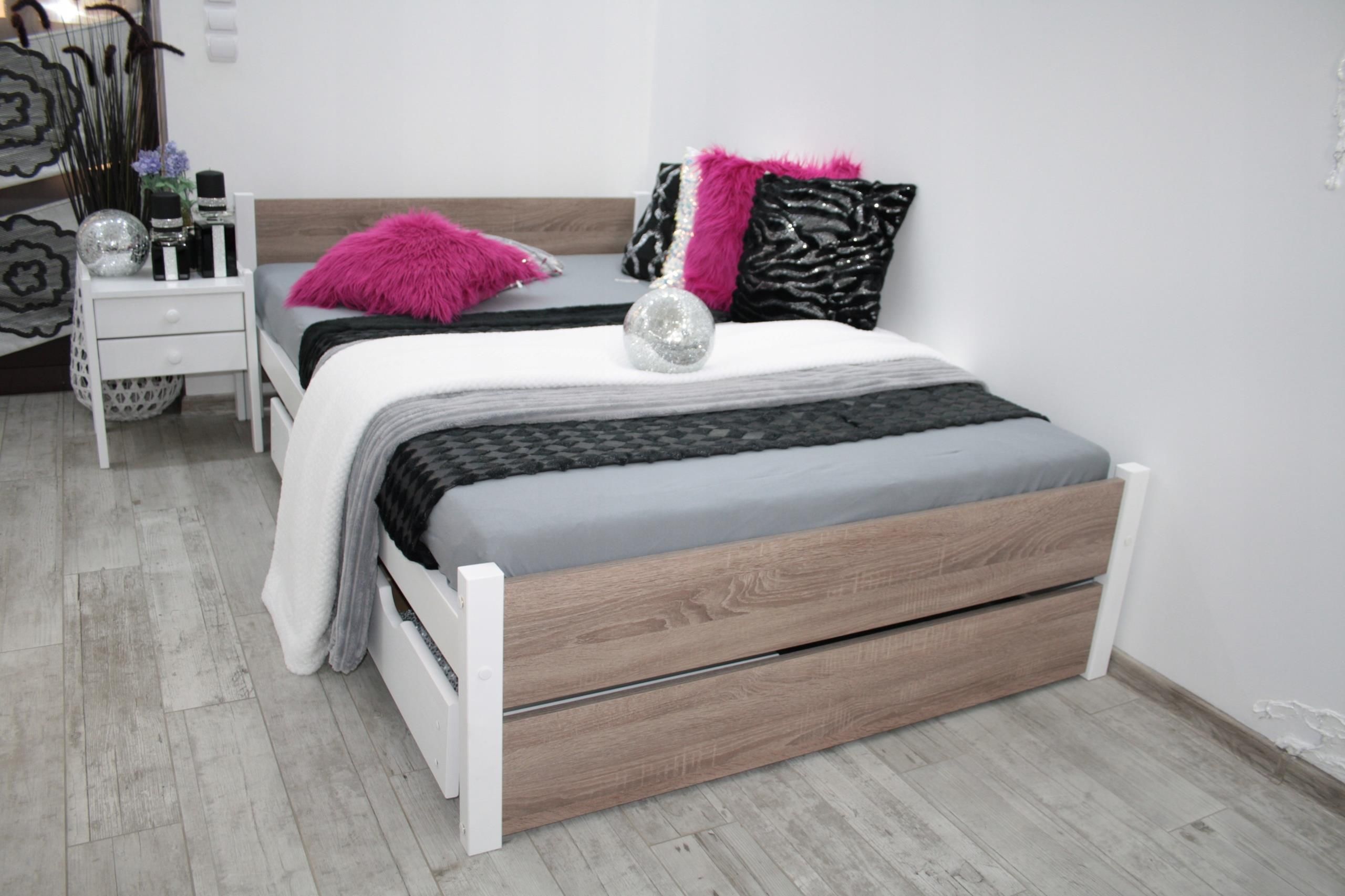 Maxi Drew Łóżko Drewniane Bella Dąb Truflowy 140X200 Stelaż 0430D3B7 ...