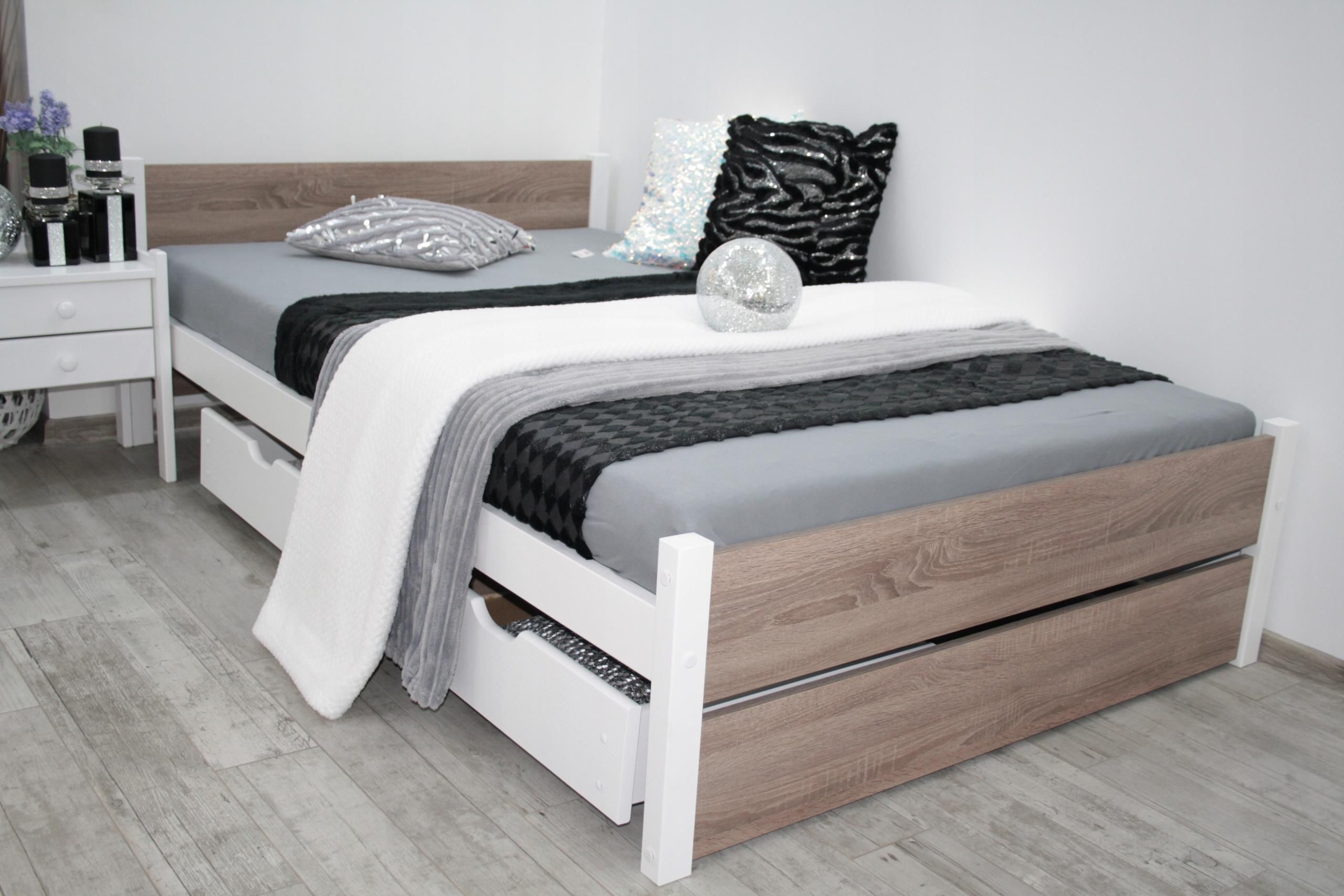 Maxi Drew Łóżko Drewniane Bella Dąb Truflowy 140X200 Stelaż 0430D3B7 ...