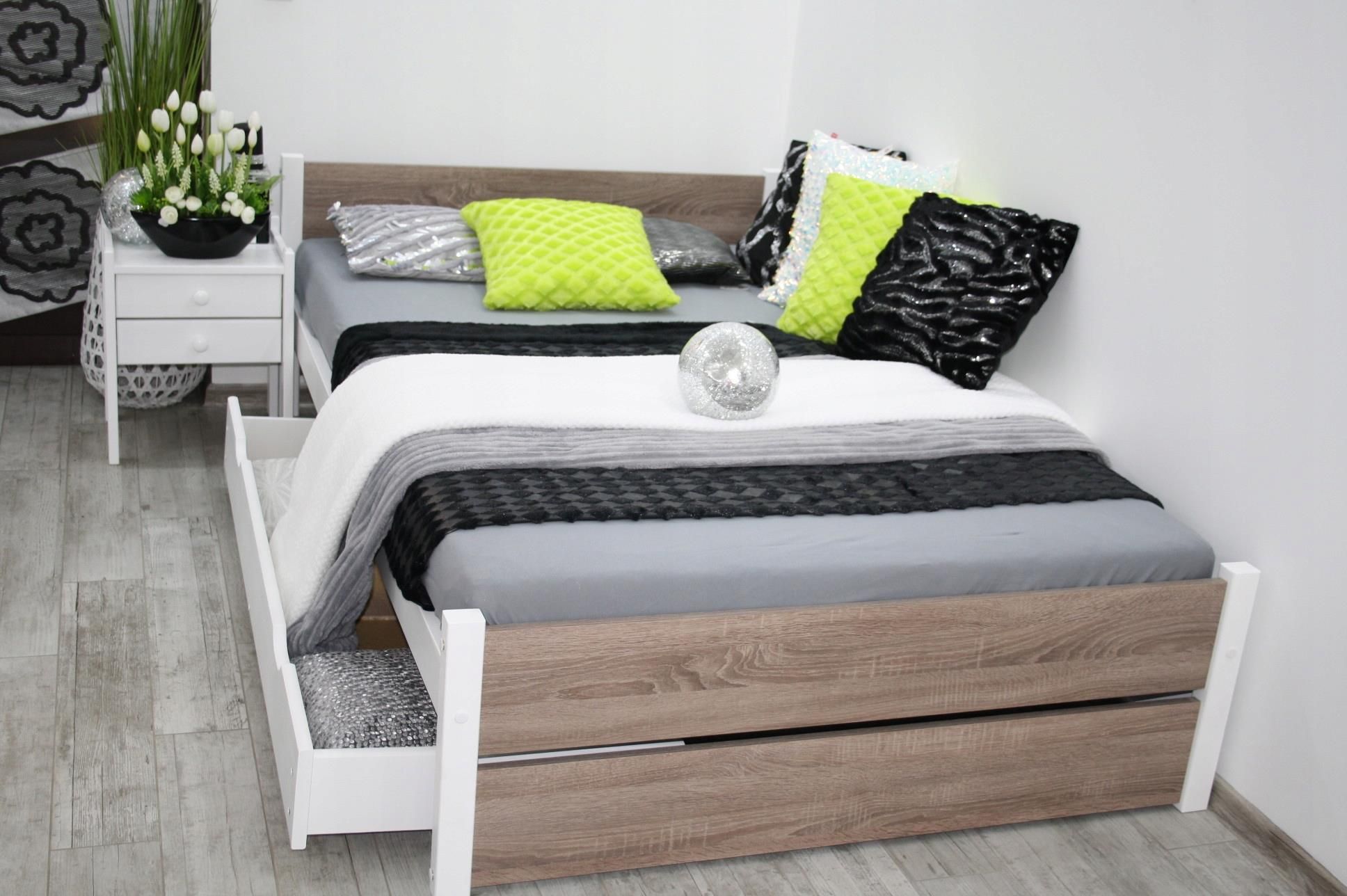 Maxi Drew Łóżko Drewniane Bella Dąb Truflowy 140X200 Stelaż 0430D3B7 ...