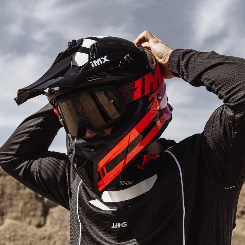 Gogle motocyklowe Imx Endurance Flip Black Matt/ Red- Szyba Dark Smoke ...