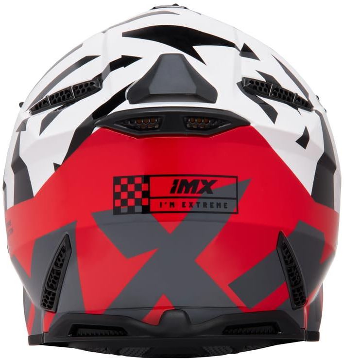 Kask motocyklowy Imx Fmx-02 Black/White/Flo Red/Grey Gloss Graphic ...