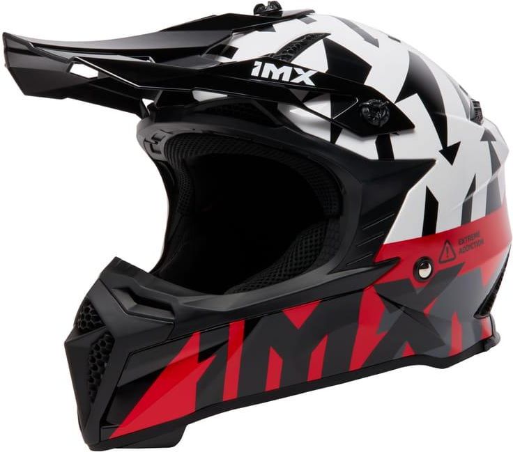 Kask motocyklowy Imx Fmx-02 Black/White/Flo Red/Grey Gloss Graphic ...
