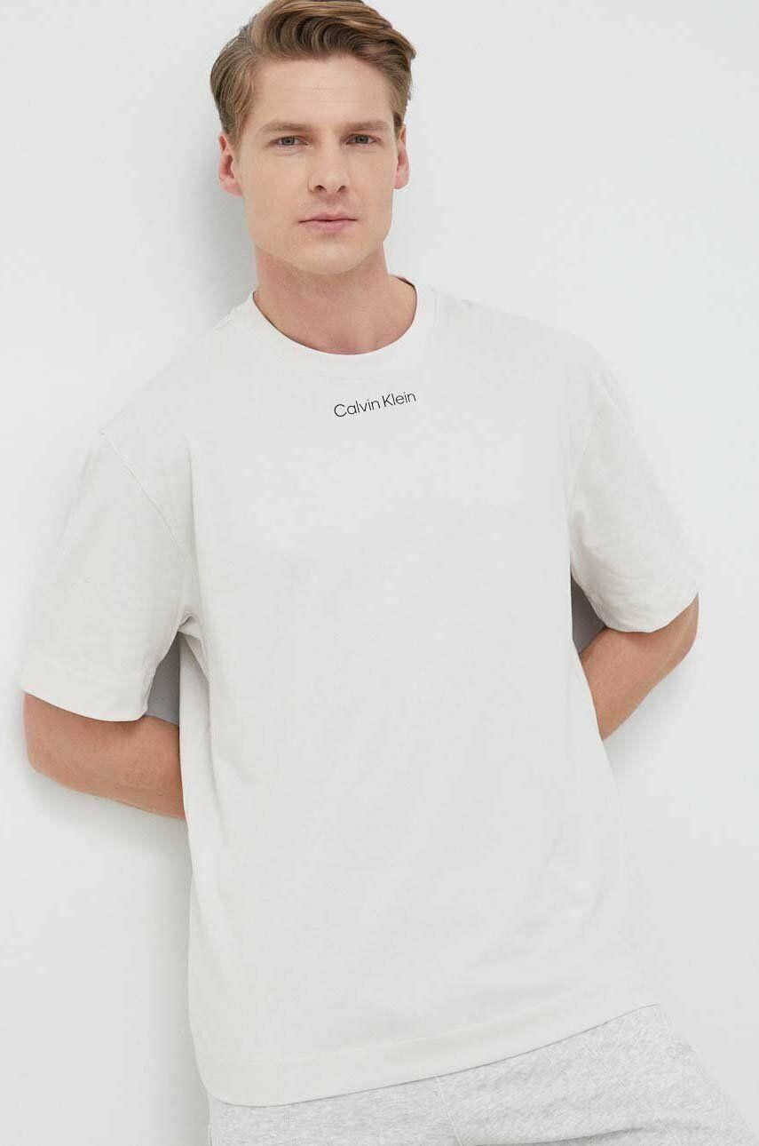 Calvin Klein Performance t-shirt treningowy CK Athletic kolor beżowy ...