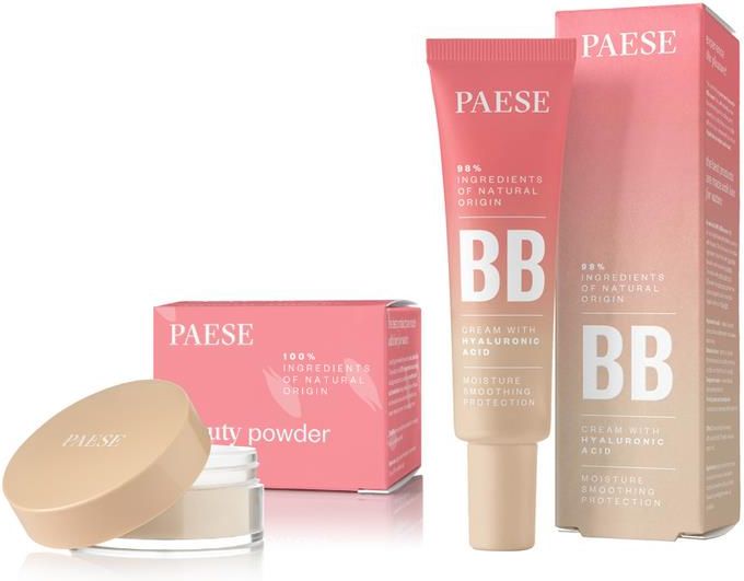 Paese Zestaw Beauty Powder Puder jęczmienny sypki10g + Krem BB z kwasem ...