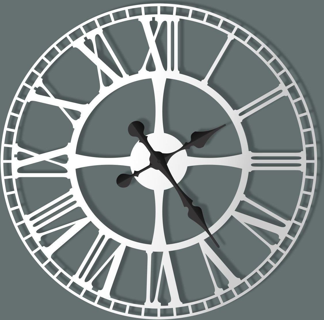 Metalowedekoracje.Pl Zegar Ścienny Metalowy Dworcowy 60cm Biały Matowy ...