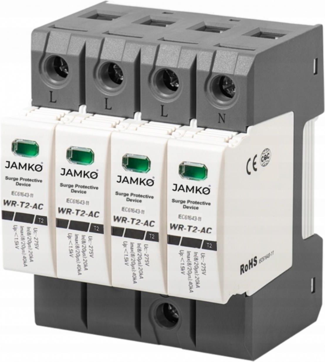 Bezpiecznik Jamko Ogranicznik Ochronnik Przepięć 4P 3-Faz Klasy C ...