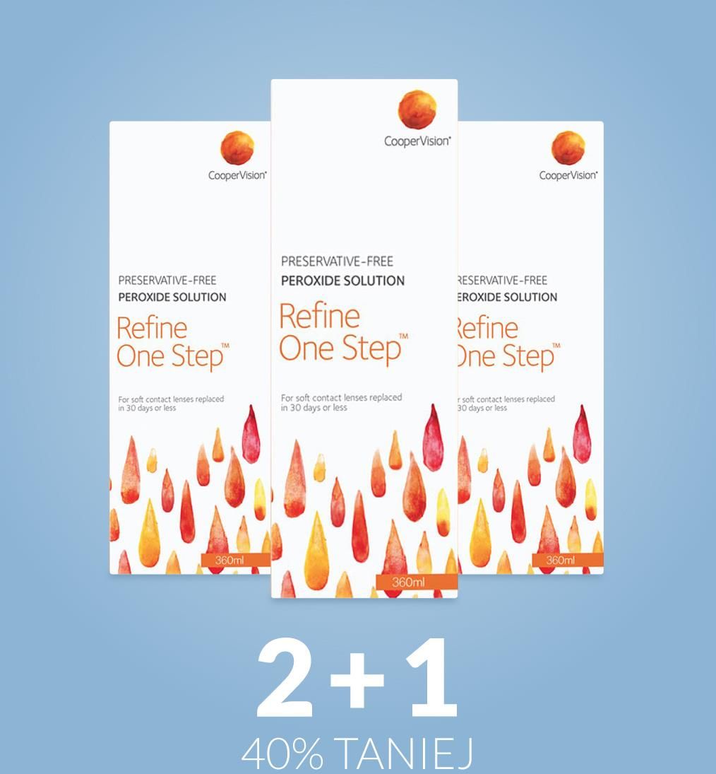 Soczewki Coopervision Zestaw 2X Płyn Refine One Step 360ml + Trzeci ...