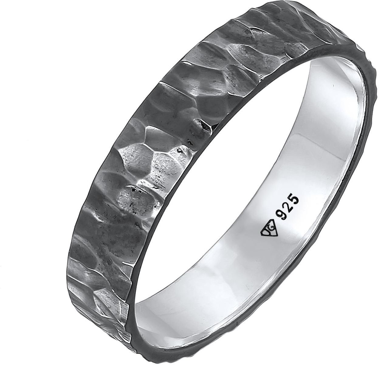 Kuzzoi KUZZOI Pierścień Męska obrączka Organic ze strukturą ze srebra ...