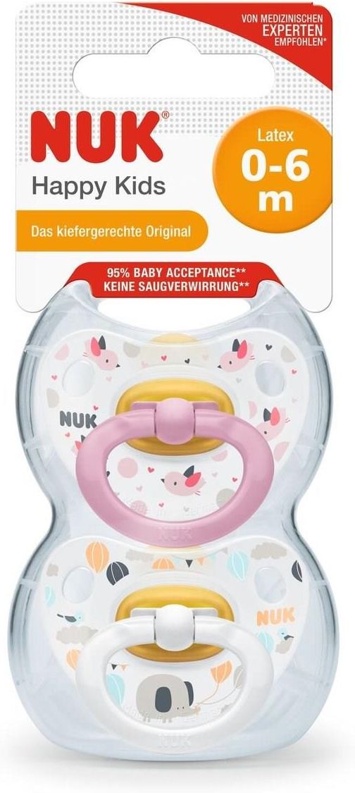 NUK Happy Kids silikon 0-6M różowy 2 szt. - Ceny i opinie - Ceneo.pl
