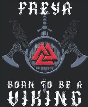 Freya - Born To Be A Viking - Personalized: 6x9 - Blank Dot Grid ...