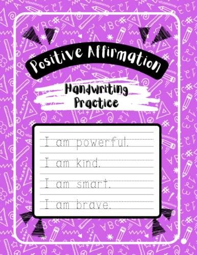 Positive Affirmation Handwriting Practice: Teach handwriting while ...
