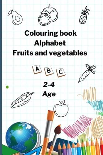 Coloring colouring book alphabet fruits and vegetables: Coloring book ...