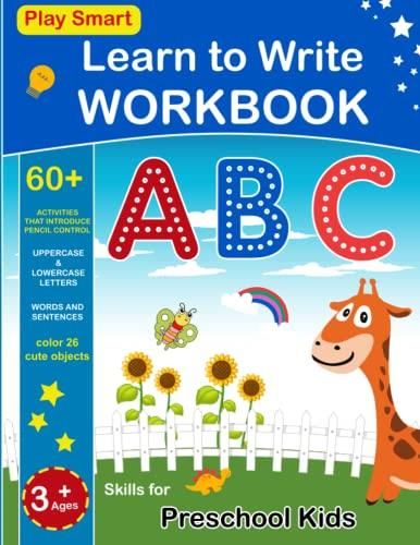 Play Smart Learn to Write Workbook Ages 3+: Big Jumbo Alphabet Tracing ...