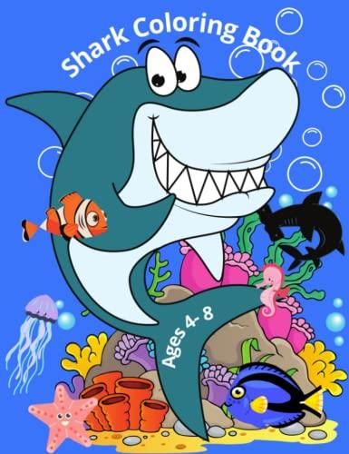 Shark Coloring Book for Kids 4 - 8: 50 illustrations - Literatura ...