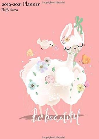 2019-2021 Planner Fluffy Llama: 3 Year Monthly Calendar 2019-21 ...