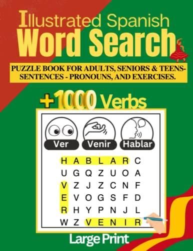 Illustrated Spanish Word Search Puzzle Book for Adults, Seniors & Teens ...