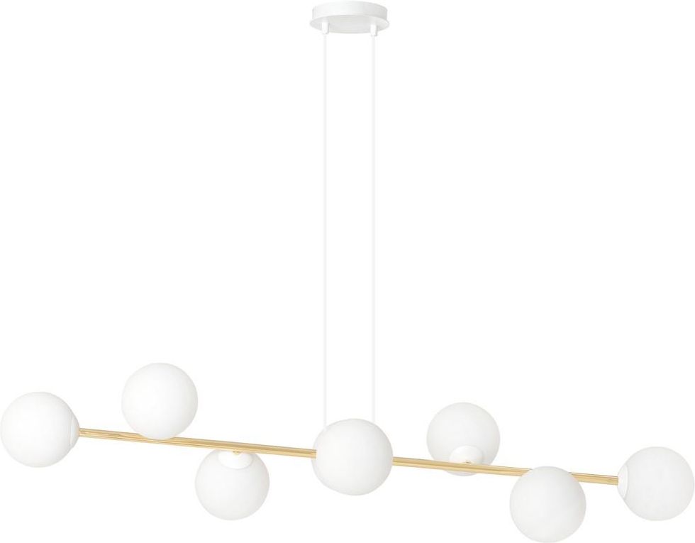 Emibig Esfera 8 Wh/Gold 1242/8 Lampa Wisząca Żyrandol Złota Klosze Kule ...