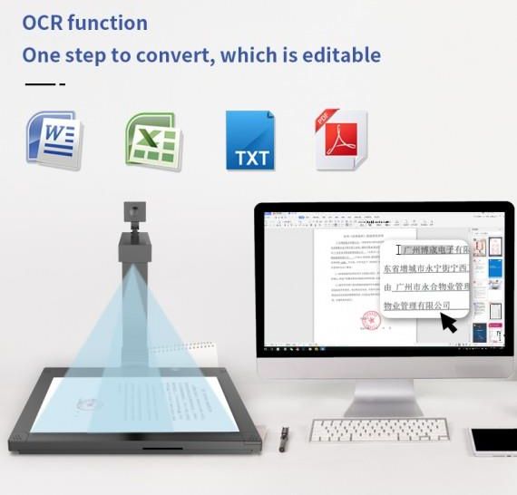 Skaner Przenośny wizualizer z podwójną kamerą 10 Megapixeli i 5 Megapixeli Skaner A4/A3 OCR ...