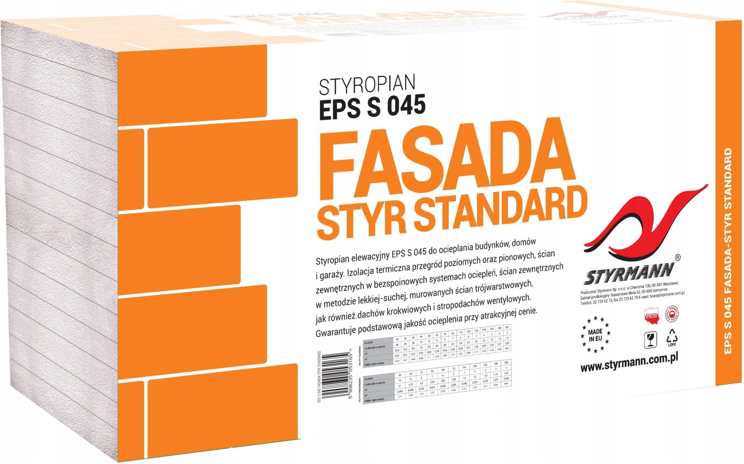 Styrmann Styropian Fasada 045 20cm Frez 1,43m2 - Opinie i ceny na Ceneo.pl