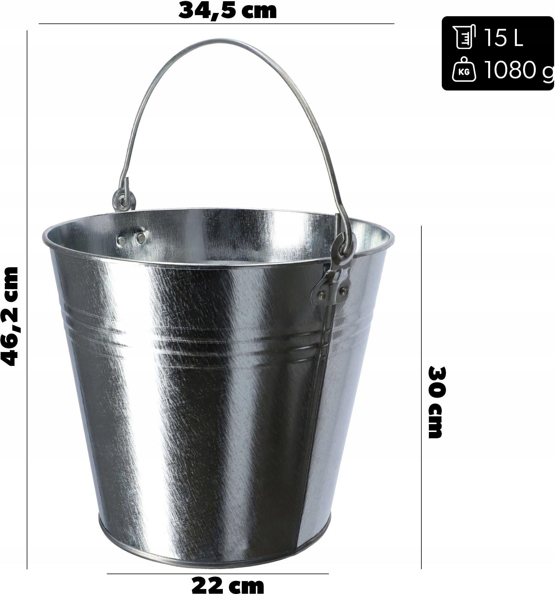 Kadax Wiadro Wiaderko Ocynkowane Metalowe Ogrodowe 15L (145901) - ceny ...