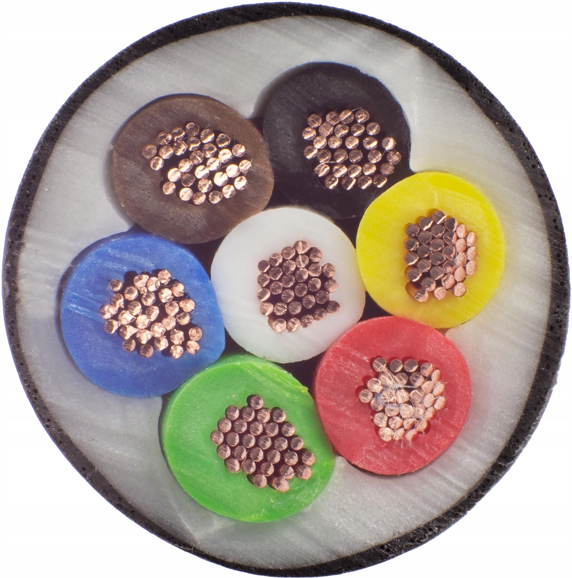 Elektrokabel Przewód Kabel 7 Żył Żyłowy Ylys 6x1+1,5 Lawety 25m ...