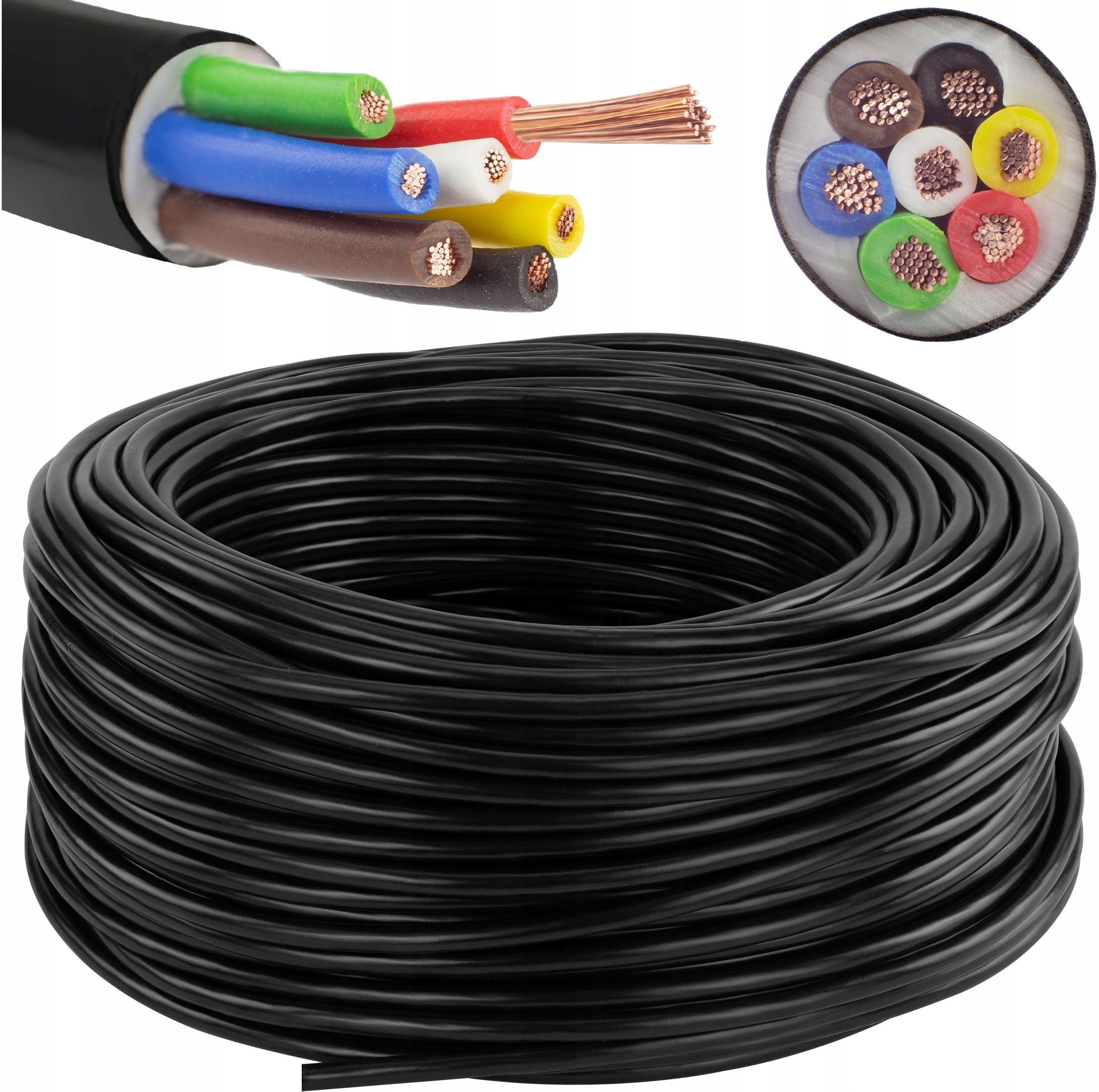 Elektrokabel Przewód Kabel 7 Żył Żyłowy Ylys 6x0,6+1 Lawety 25m ...