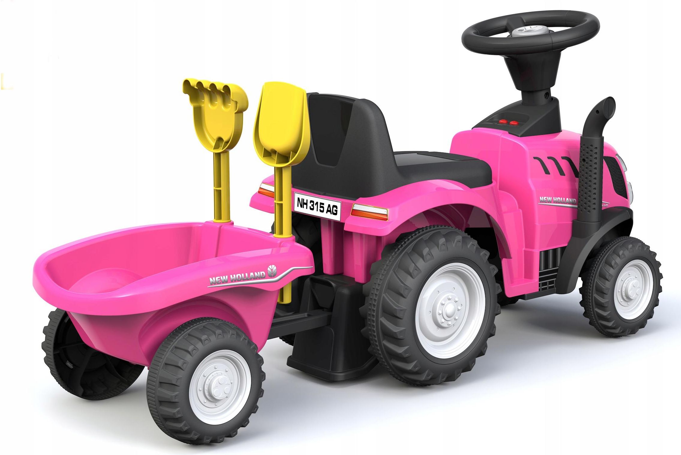 Bobo San Jeździk Pchacz Traktor Z Przyczepką New Holland Różowy - Ceny ...