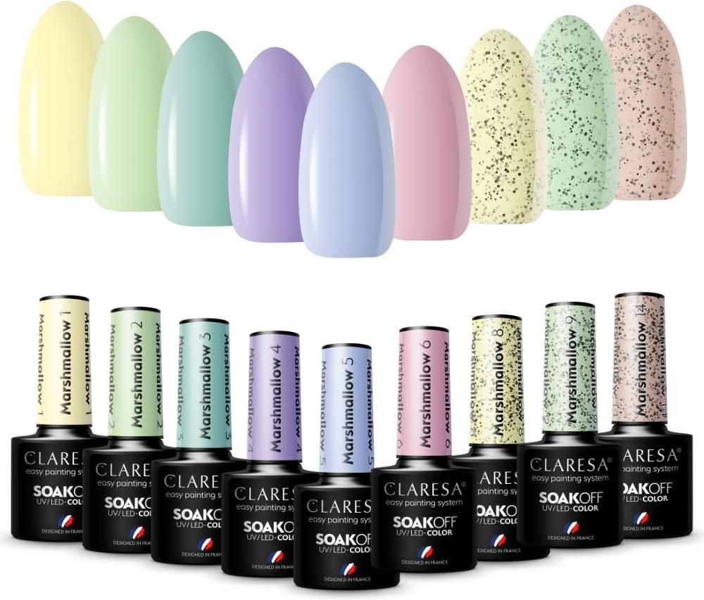 Claresa Zestaw Lakierów Hybrydowych Seria Marshmallow 9 Kolorów ...