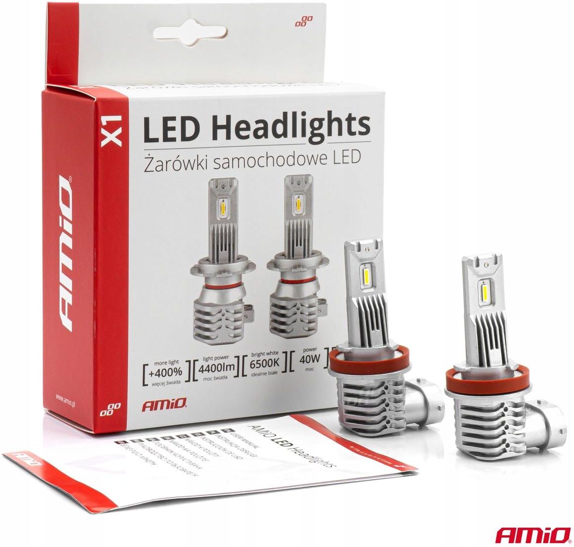 Amio Żarówki Samochodowe Led X1 Series H8 H9 H11 - opinie i ceny na Ceneo.pl