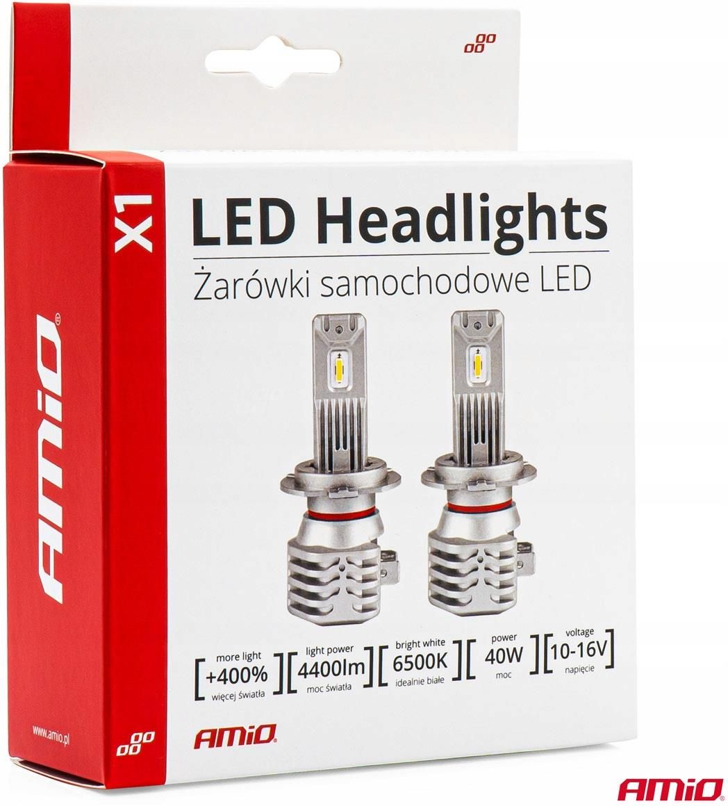 Amio Żarówki Samochodowe Led X1 Series H8 H9 H11 - opinie i ceny na Ceneo.pl