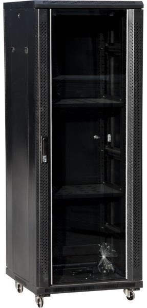 Q-Lantec Szafa Teleinformatyczna Drzwi Przednie Szklane 24U 600X800 Czarny Flat Pack ...