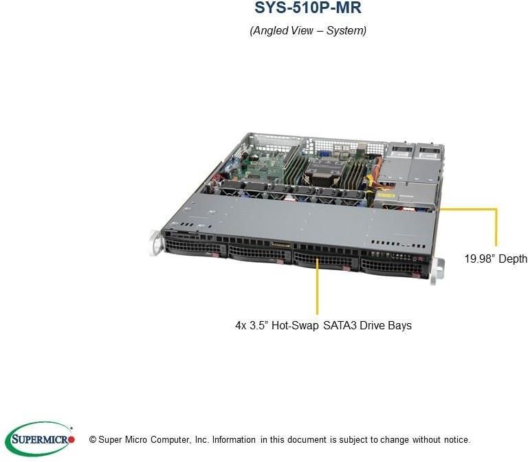 Serwer Supermicro Serwer Barebone Up Superserver Sys-510P-Mr (SYS510PMR ...