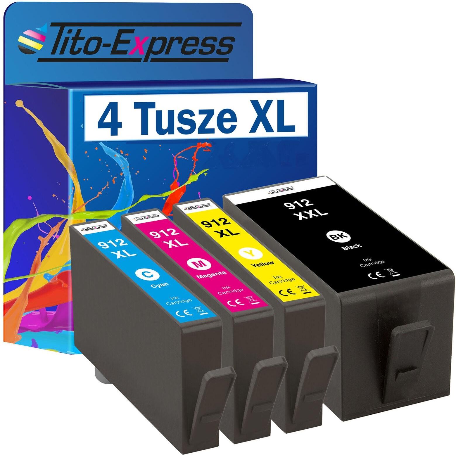 Tusz Tito-Express 4x Tusze do Hp 912 XL OfficeJet 8010 8020 zestaw do ...