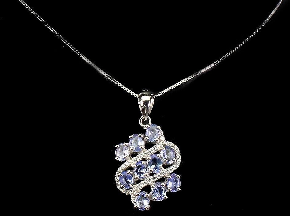 Piękny naszyjnik naturalne tanzanity cyrkonie 925 - Ceny i opinie - Ceneo.pl