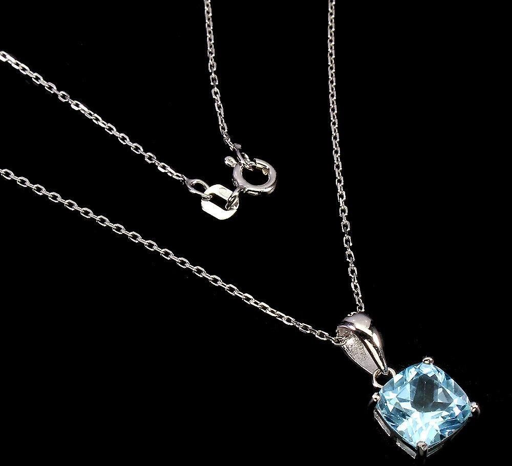 Srebrny naszyjnik Sky Blue topaz 925 naturalny 19 - Ceny i opinie - Ceneo.pl