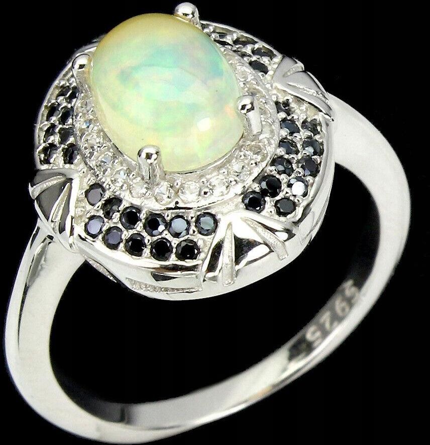 Srebrny pierścionek opale ogniste r 11.5 spinele - Ceny i opinie - Ceneo.pl