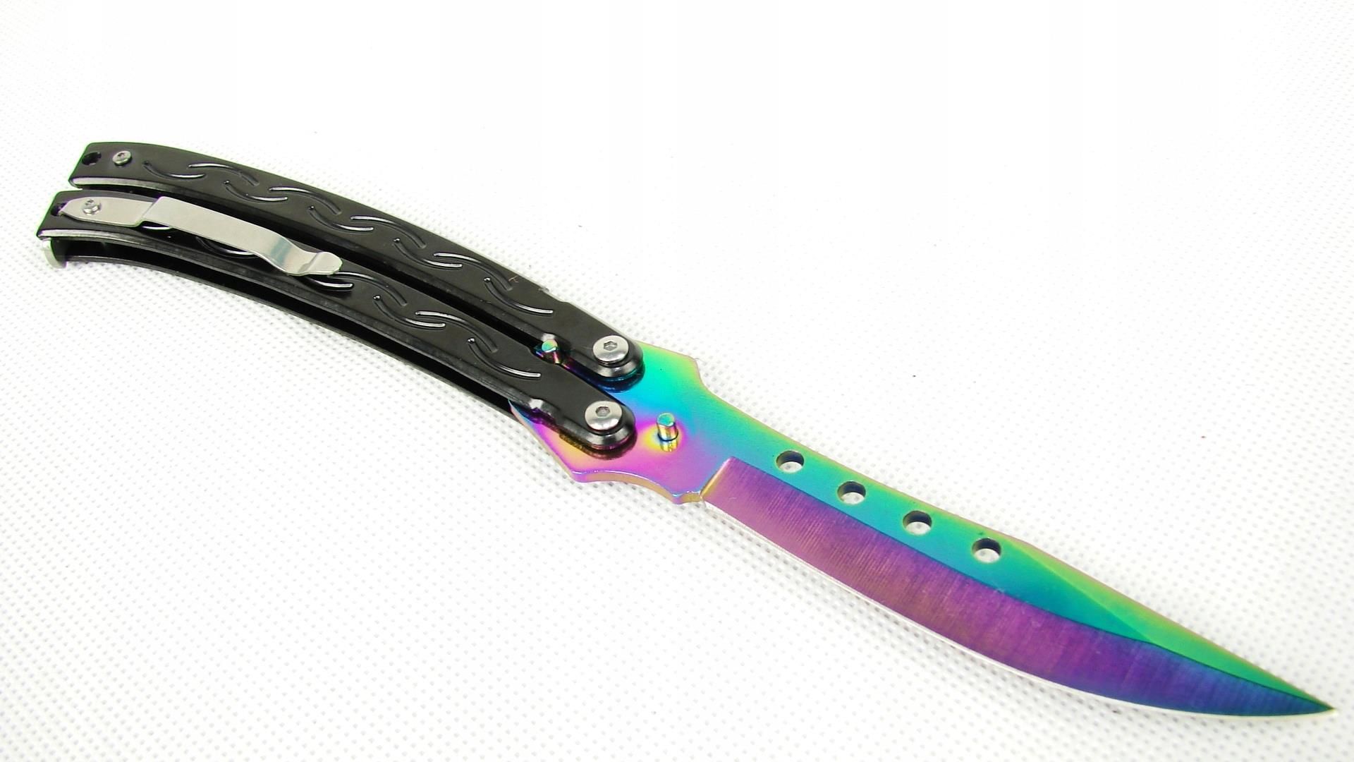 Motylek Nóż Tęczowo Czarny Noże Bardzo Ostry - Ceny i opinie - Ceneo.pl