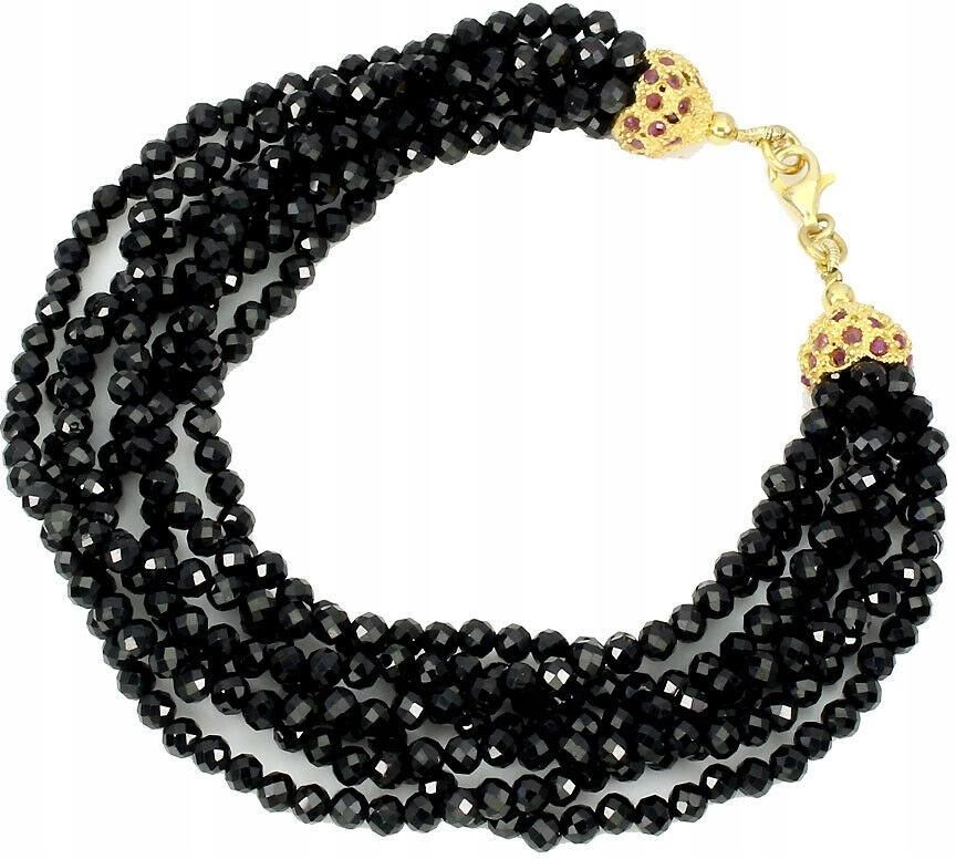 Bransoletka srebrna 925 naturalne spinele czarne 2 - Ceny i opinie ...