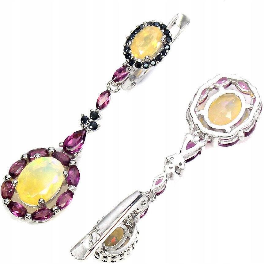 Kolczyki naturalne opale ogniste granaty spinele 5 - Ceny i opinie ...